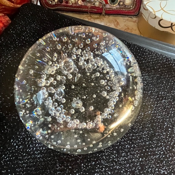 Office | Large Vintage Clear Glass Sphere Paperweight No Chips 1 78 ...